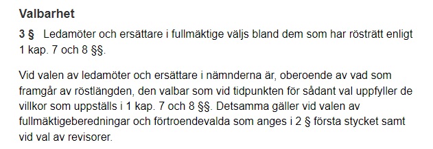 ÅSIDOSÄTTS KOMMUNALLAGEN AV VALMYNDIGHETEN