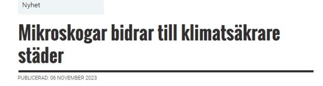 KALMAR KOMMUN PLANTERAR MIKROSKOG